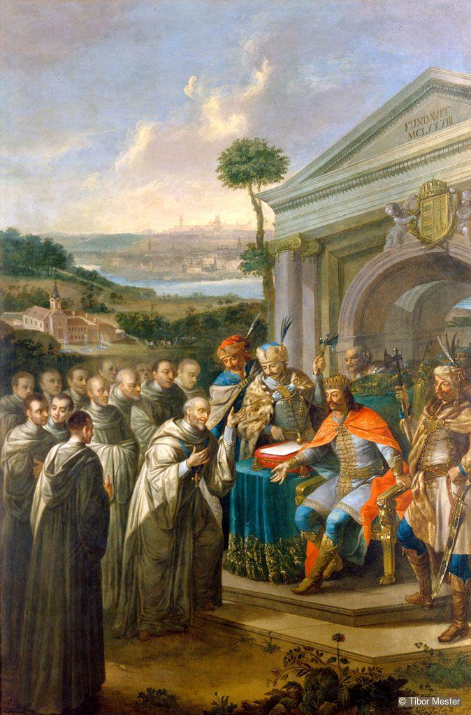 King Béla III founding the Cistercian Monastery at Szentgotthárd in ...