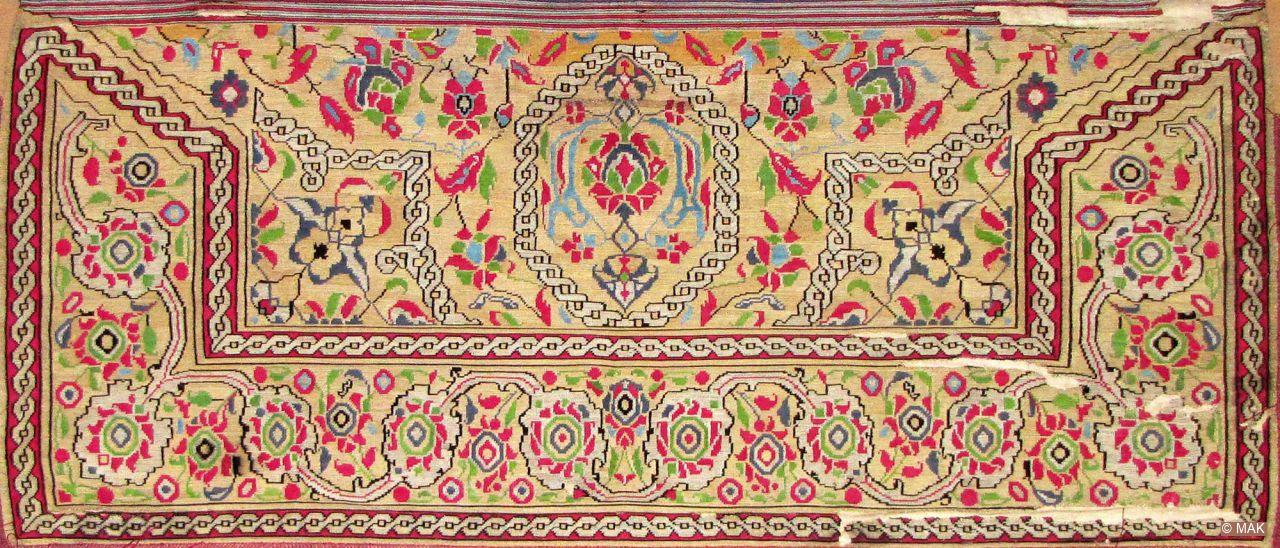 Saddle cloth with polychrome foliate and floral scrolls - Discover ...