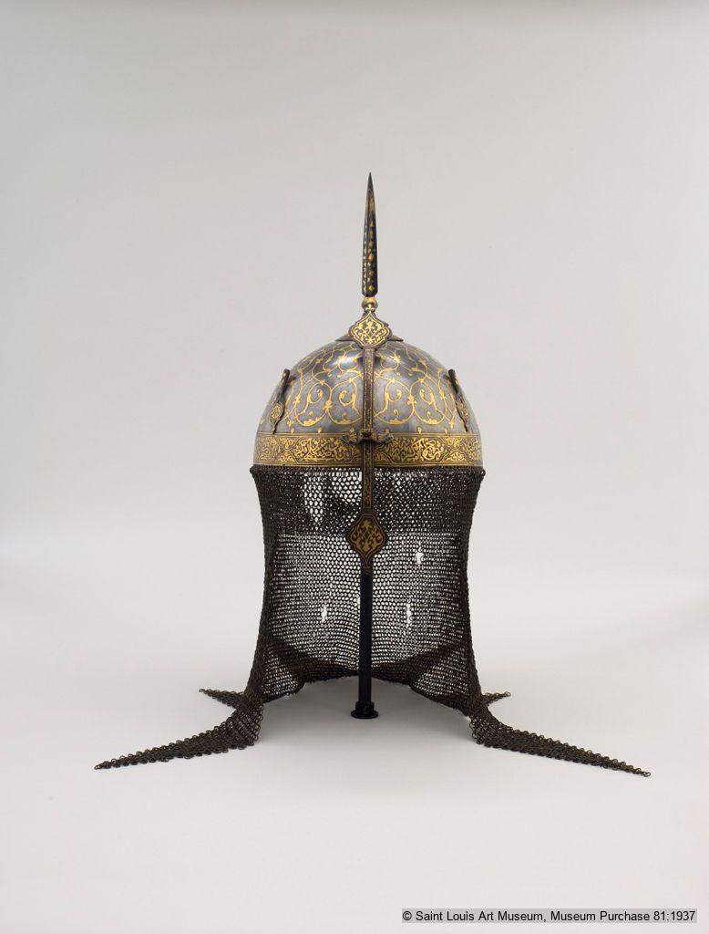Cap Helmet ( kulah khud ) with Design of Interlaced Vines, Arabic ...