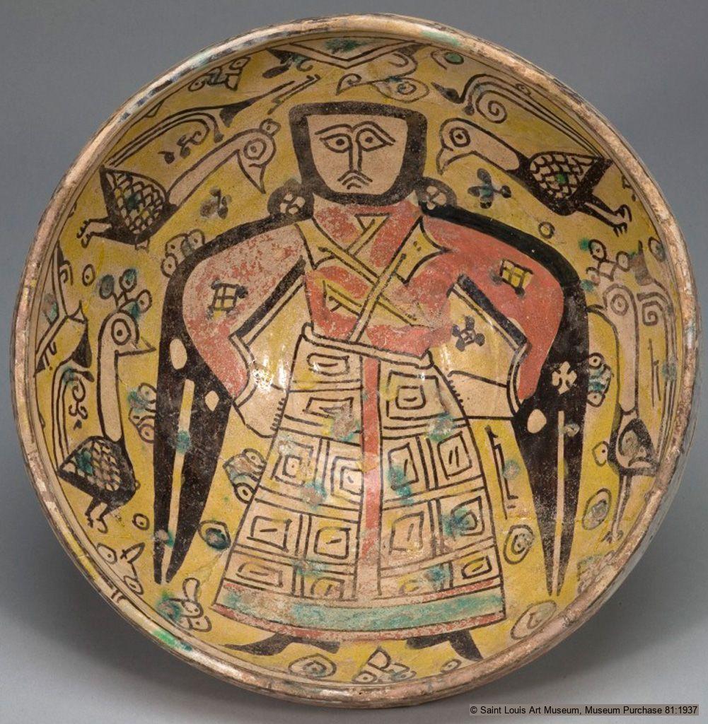 Bowl with Design of Standing Figure and Four Birds - Discover Islamic ...